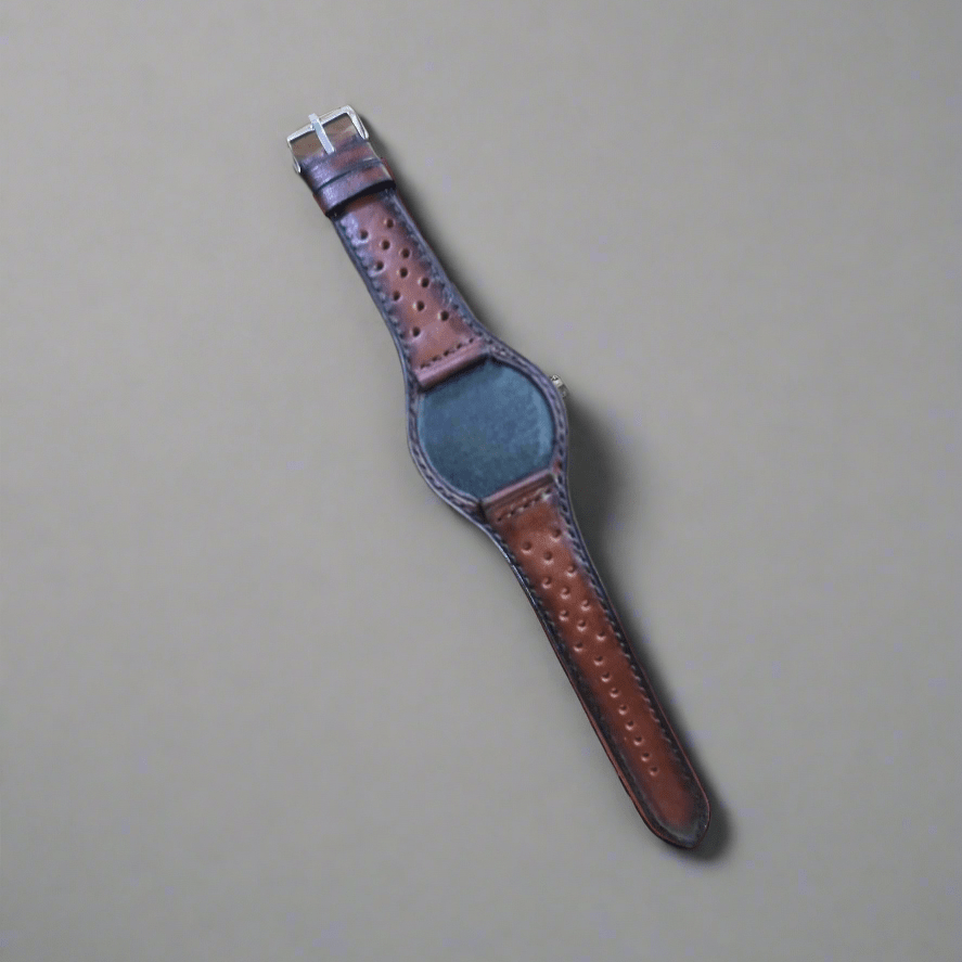 Bund leather watch strap - 22mm / Bronze - Indianleathercraft