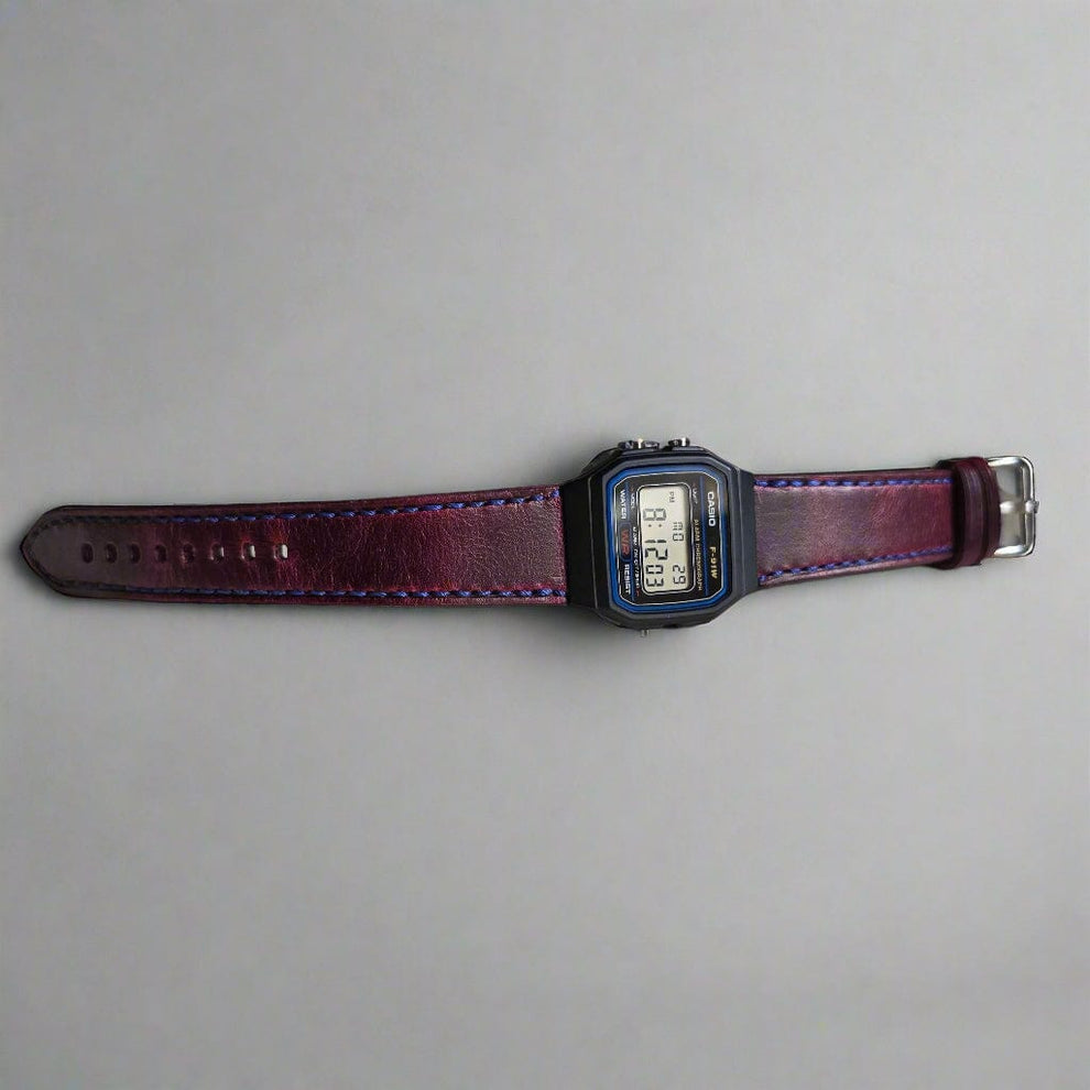 Handmade Casio A168 leather strap - Indianleathercraft