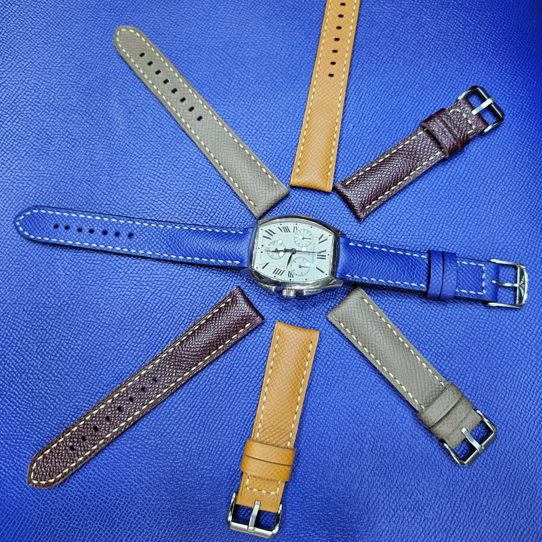 Black leather watch strap Indianleathercraft
