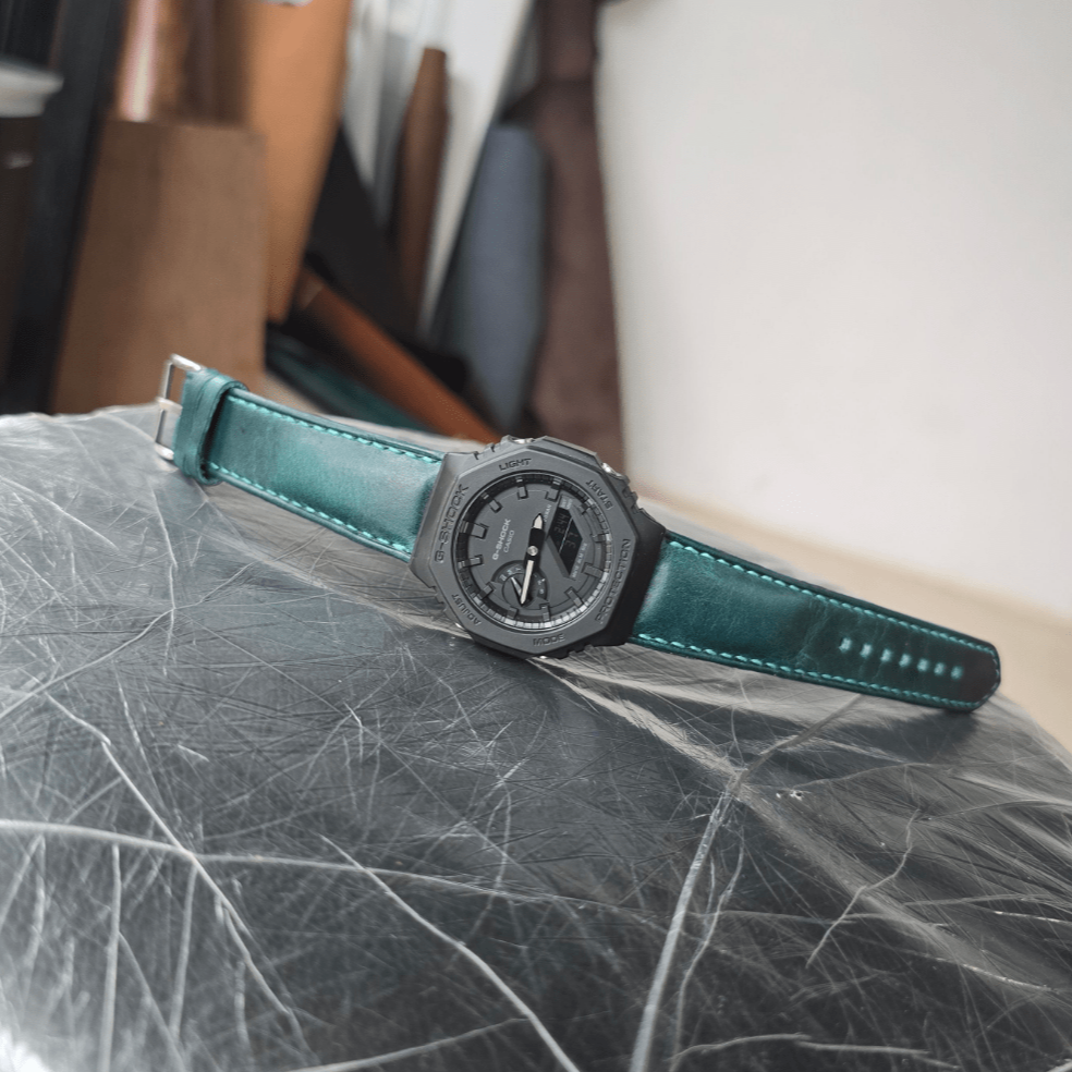 Handmade Casio G-Shock leather strap - Indianleathercraft