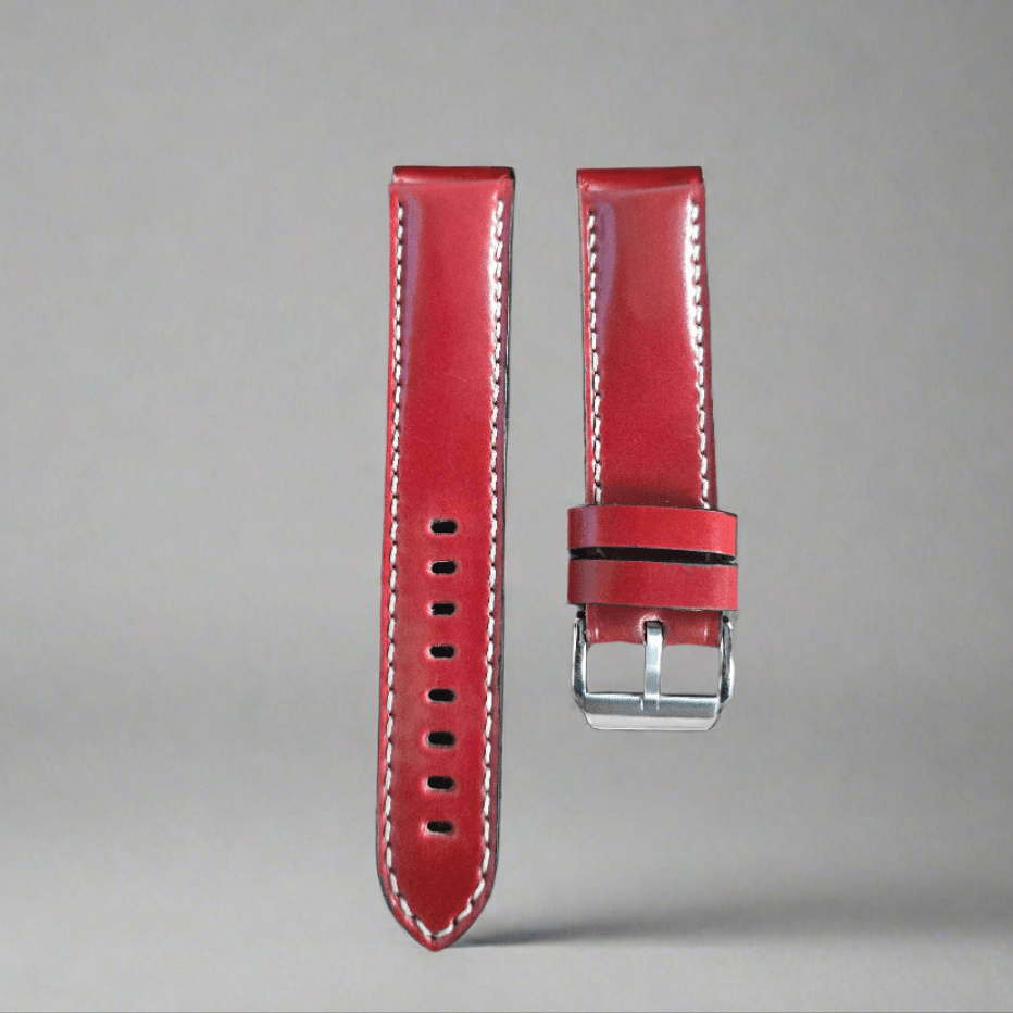 Shell Cordovan leather watch strap - Indianleathercraft