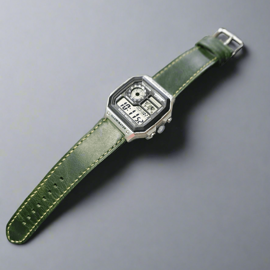 Handmade Casio AE1200 royale watch strap - Indianleathercraft