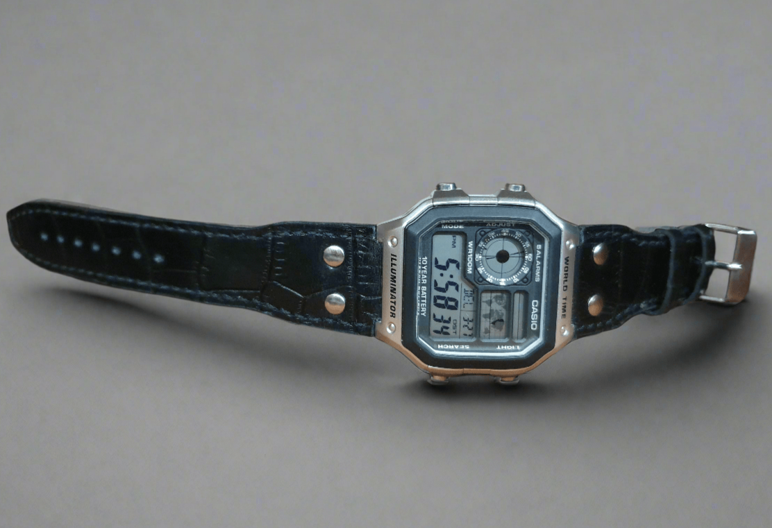 Handmade Casio AE1200 royale watch strap - Indianleathercraft