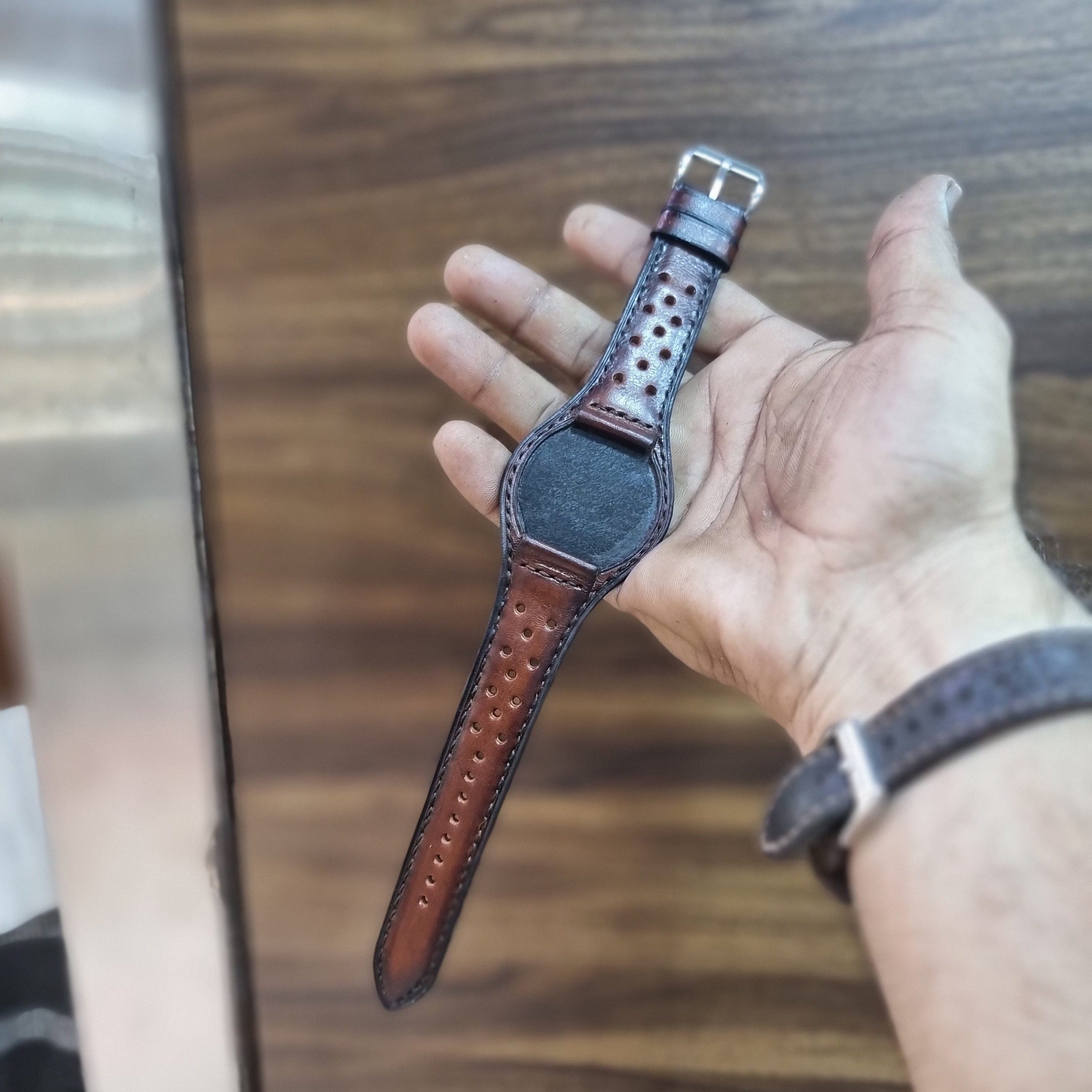 bund leather watch strap - Indianleathercraft