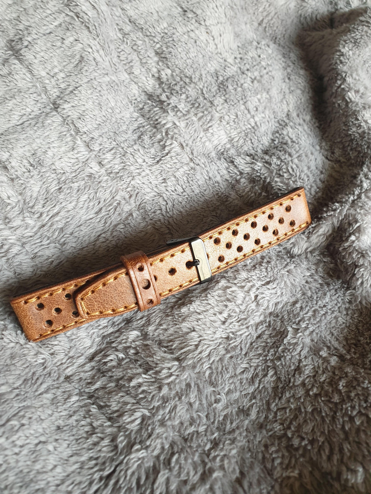 Handmade brown leather rally strap - 20mm - Indianleathercraft