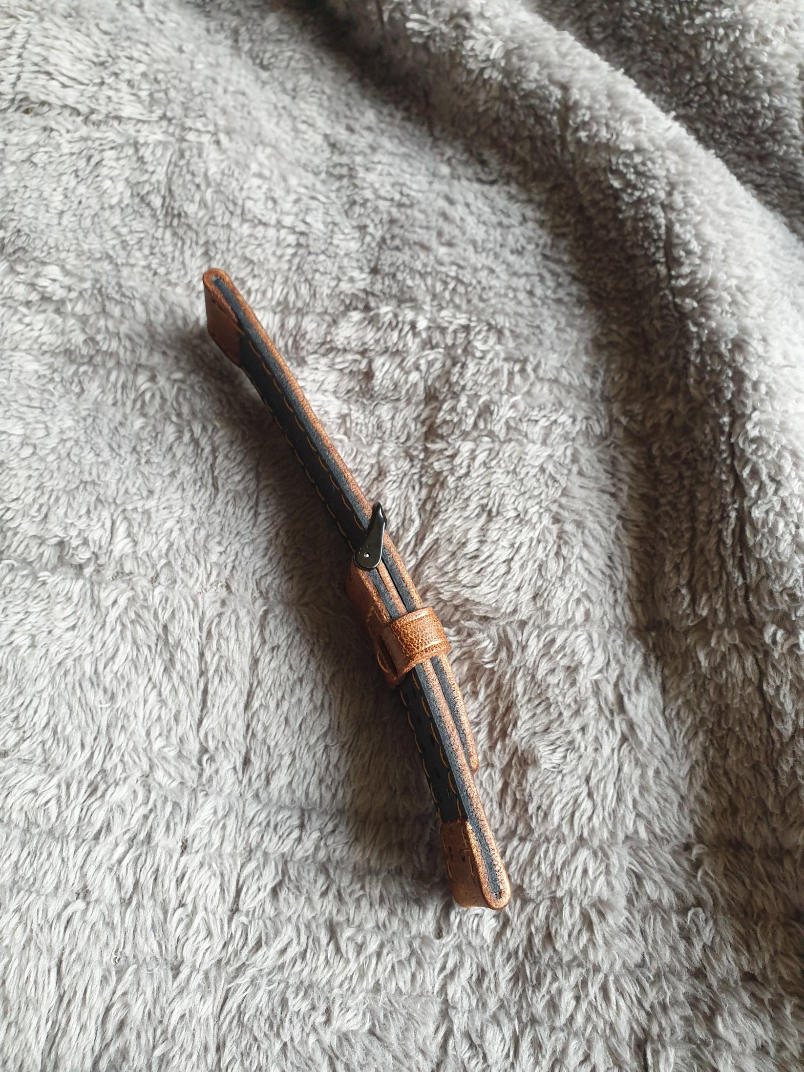 Handmade brown leather rally strap - 20mm - Indianleathercraft