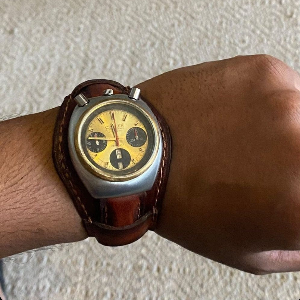 Handmade full grain leather bund strap - Indianleathercraft