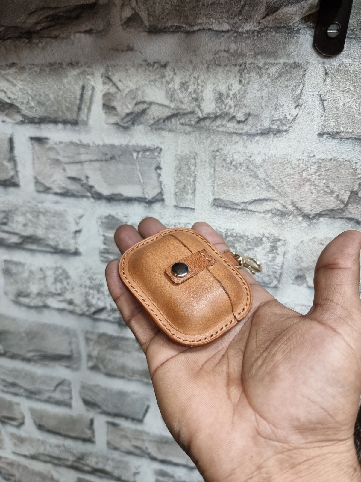 Handmade fullgrain leather airpod pro case - Indianleathercraft