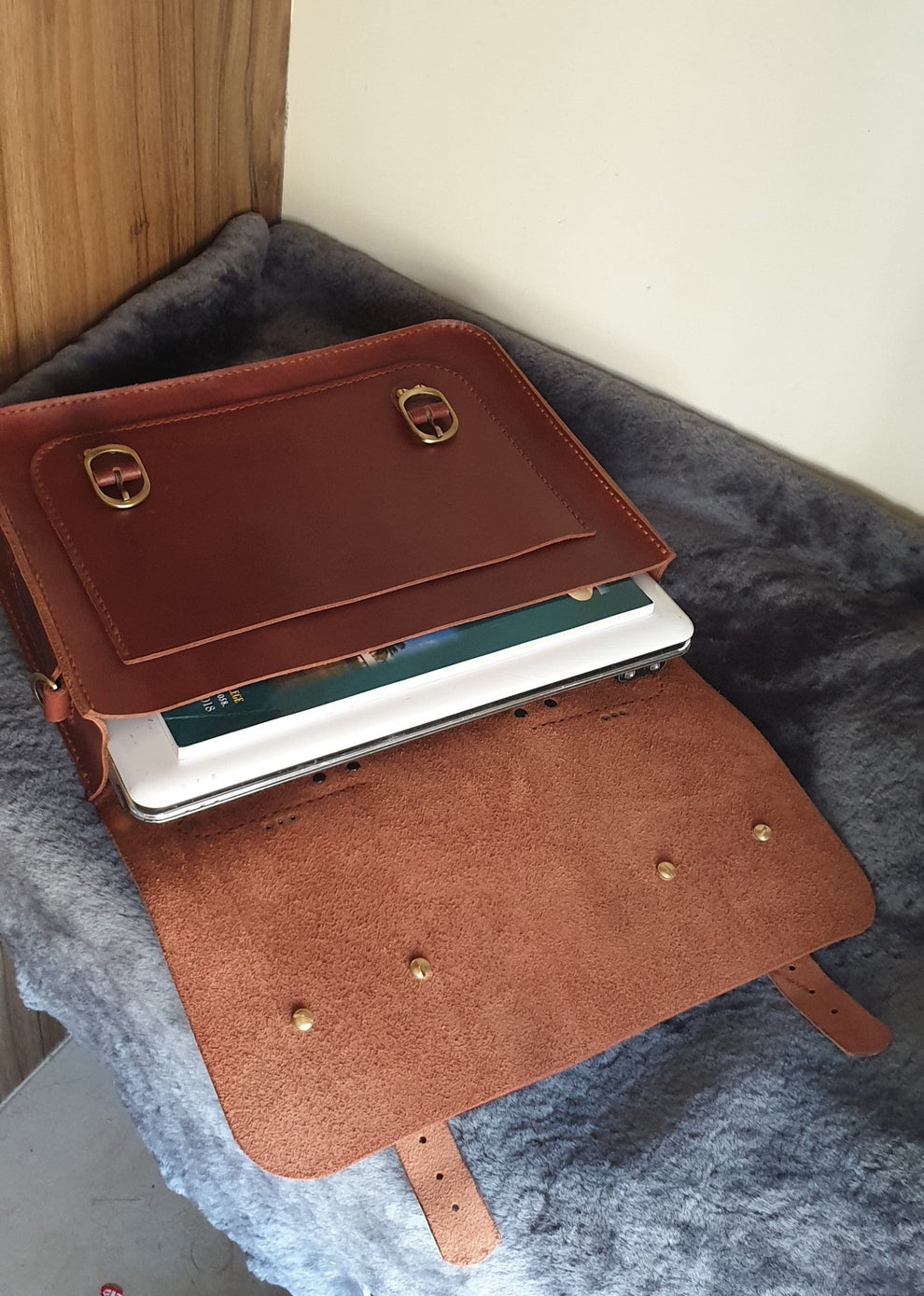 Handmade fullgrain leather briefcase - Indianleathercraft