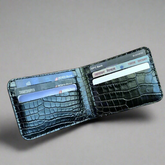 Handmade Black leather wallet - Indianleathercraft