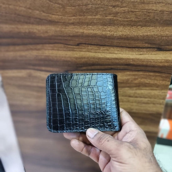 Handmade Black leather wallet - Indianleathercraft