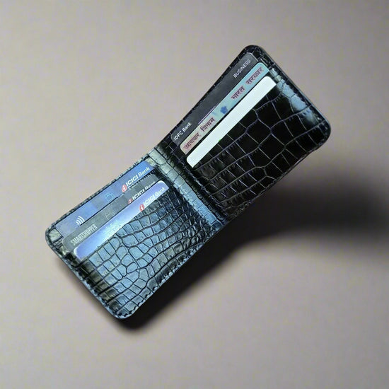 Handmade Black leather wallet - Indianleathercraft