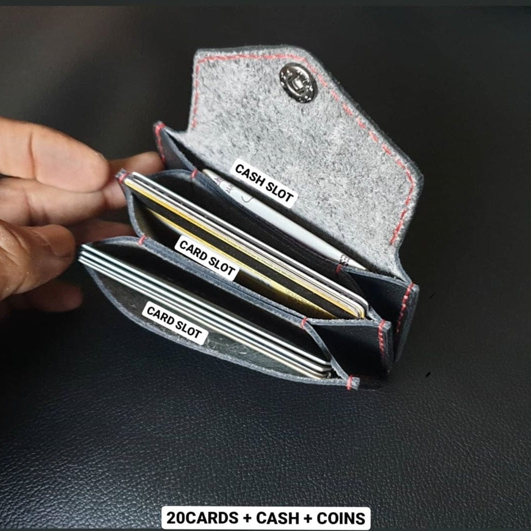 leather card wallet for 20 cards - Indianleathercraft