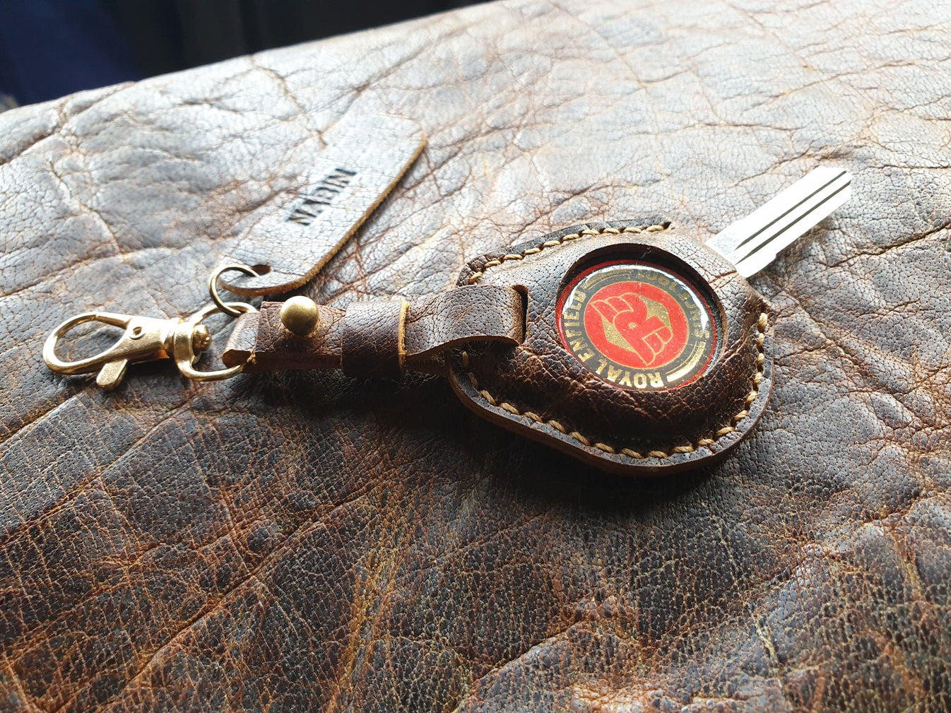 Royal enfield key cover|Royal enfield keychain - Indianleathercraft