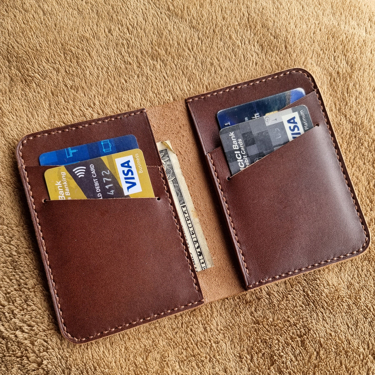 Full grain leather card holder Indianleathercraft