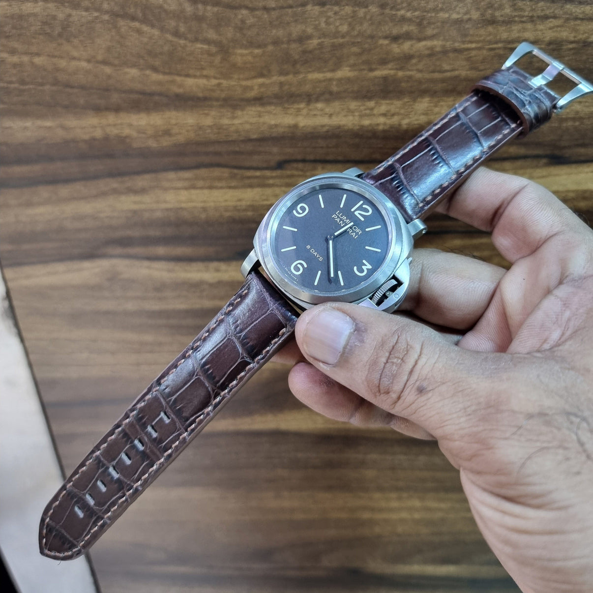 panerai watch strap & bands - 22mm / Red - Indianleathercraft